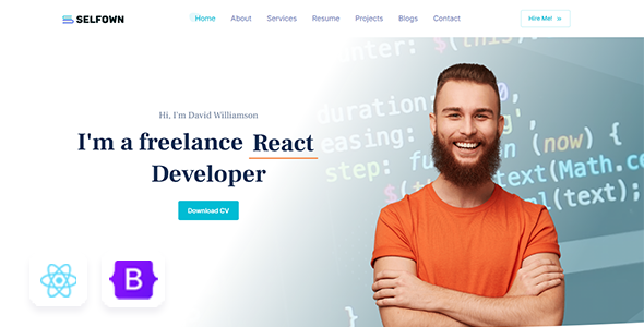 Selfown - React Personal Portfolio Template Selfown - React Personal Portfolio Template